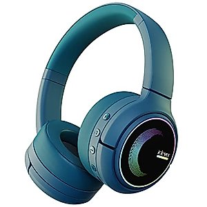 iClever Magic Switch Headphones for Kids Teens Bluetooth, Premium Sound, 45Hour Playtime, Safe Volume Mode, Built-in Mic Light Up Kids Bluetooth Headphones for Tablets, Smartphones (Vintage Green)
