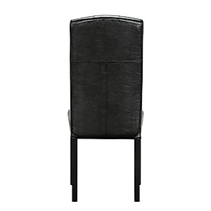 Modway Perdure Modern Tufted Faux Leather Upholstered Parsons Dining Chair in Black