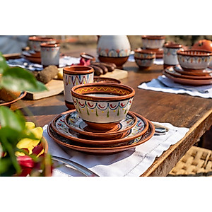 Canyon Cactus Ceramics Spanish Terracotta Set Of 3 Small Dipping Bowls, White