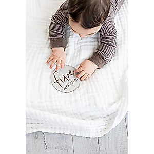 Little Pear Wooden Monthly Milestone Cards, Baby Milestone Photo Props, Wooden Monthly Photo Prop Cards