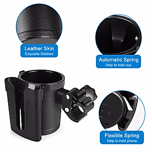 Accmor Stroller Cup Holder with Phone Keys Holder, 3-in-1 Universal Cup Holder, Drinks Bottle Holder for Stroller, Bike, Wheelchair, Walker, Scooter
