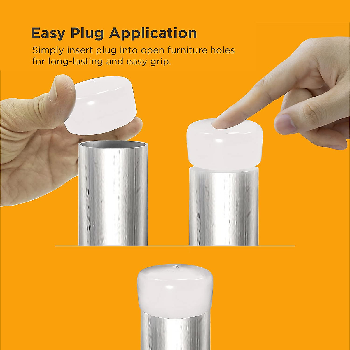 Prescott Plastics Made in USA 1/2" - 0.5" Inch Round Vinyl Plug Insert - Rubber Flexible End Cap for Metal Tubing, Fence, Glide Insert for Pipe Post, FDA Food Grade Quality (Pack of 10)