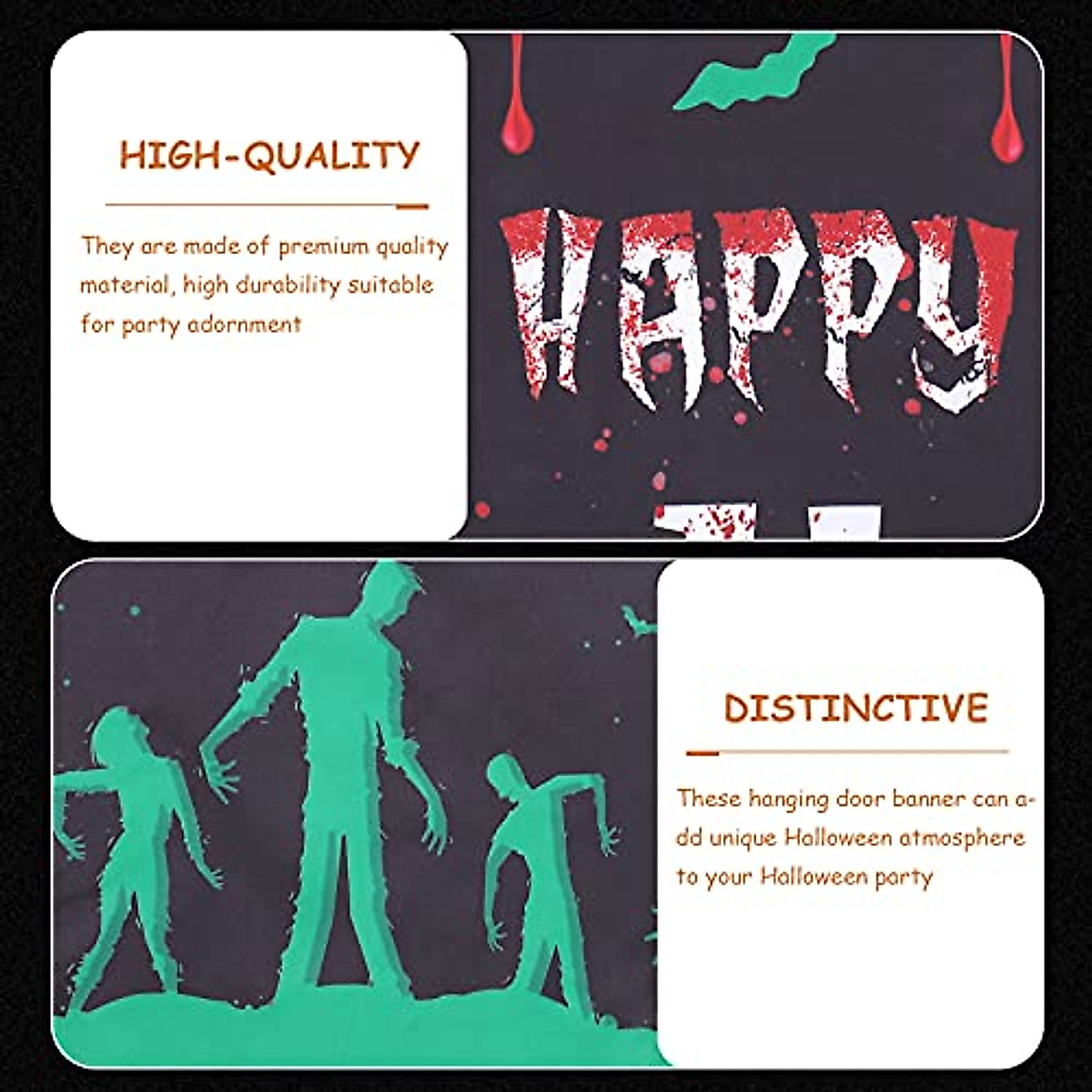 PRETYZOOM 8 Sets Decoration Treat Unique Use Trick Ornament Themed Signs Banners Couplet Style Banner for - Party Hanging Haunted Front Halloween Decor Creative Delicate Pendant Spider Door