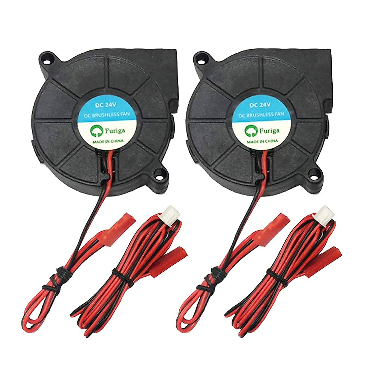 Furiga 24V 5015 Blower Fan DC 50X50X15mm Radial Cooling Fan 1.2M Cable for 3D Printer Fan Heat Sink 2PCS, TIEFULONG-WT