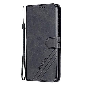 Asdsinfor Compatible with Xiaomi Redmi Note 9S Case PU Leather Durable Wallet Case Credit Cards Slot with Stand for Flip Magnetic Compatible with Xiaomi Redmi Note 9 Pro/Note 9 Pro Max Black HXPU
