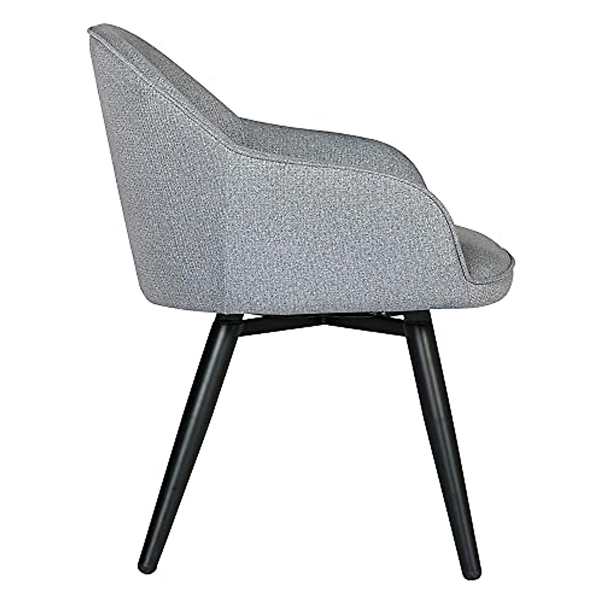 Studio Designs Home Dome Upholstered Swivel Dining, Office Grey Accent Chair with Arms and Metal Legs, 24" W x 23" D x 32.5" H, Heather Gray