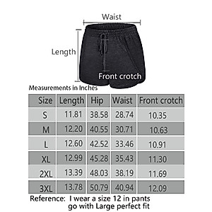 BLEVONH Black Running Shorts Women Comfy Yoga Workout Short with Pocket Large Womens Fast Dry Exercise Boyshorts Ladies Stylish Lounge wear Elastic Waistband Black L