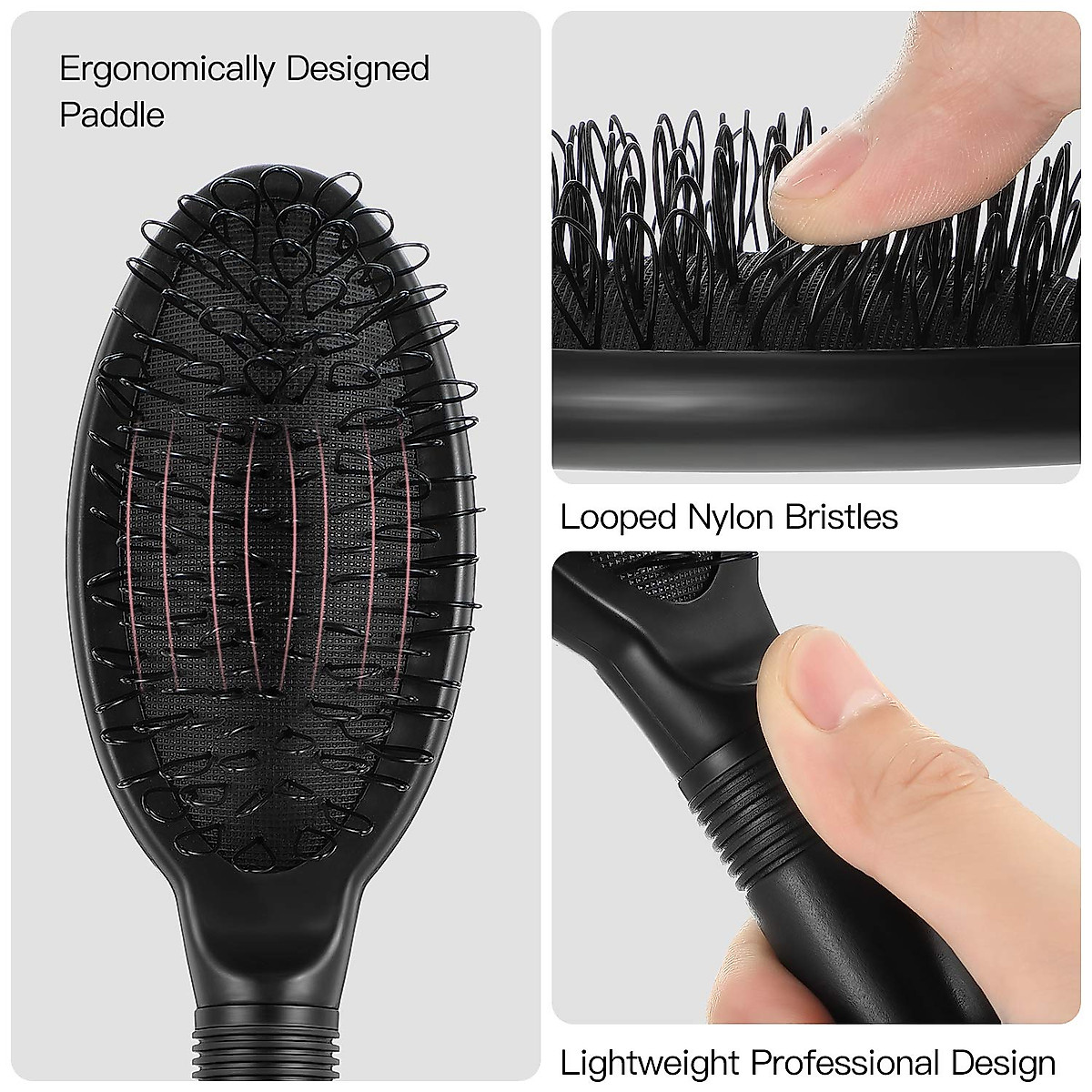 2 Pieces Loop Wig Brush Hair Extension Brush Hair Pieces Toupees Weaves Brush for Brushing Styling Detangling Natural and Synthetic Hair Wig Brush Set