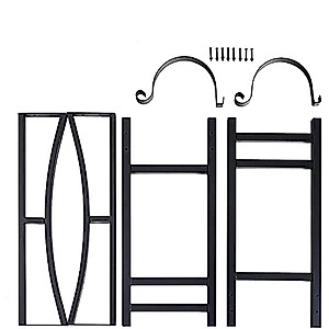 PHI VILLA Heavy Duty Firewood Racks Indoor/Outdoor Log Rack with Kindling Holder, 30 Inches Tall, Black