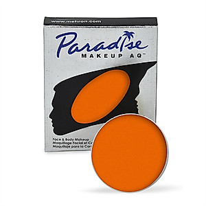Mehron Makeup Paradise Makeup AQ Refill Size | Stage & Screen Performance, Face & Body Painting, Beauty, Cosplay, and Halloween | Water Activated Face Paint, Body Paint .25 oz (7 ml) (Orange)