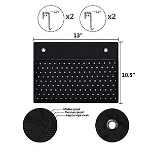 Eamay Wall Mount/Over Door File Hanging Storage Organizer - 4 Large Office Supplies File Document Organizer Holder for Office Supplies, School, Classroom, Office or Home Use, White Dots Pattern