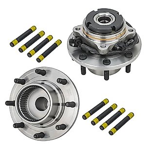 Detroit Axle - 4WD Front Wheel Bearing Hubs for 99-04 Ford F-250 F-350 F-450 F-550 Super Duty [DRW; 4-Wheel ABS], 1999 2000 2001 2002 2003 2004 Ford Wheel Bearing and Hubs Assembly Set Replacement