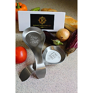 Spoon Rest Kitchen Utensil Holder – Tools For Stove Top And Pot, Stainless Steel With Two Unique Designs Perfect As Gift For Moms And For People That Love Cooking Gadgets