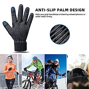 BONFAD Winter Warm Gloves for Men Women Touchscreen for Running Driving Cycling Working Hiking (S)