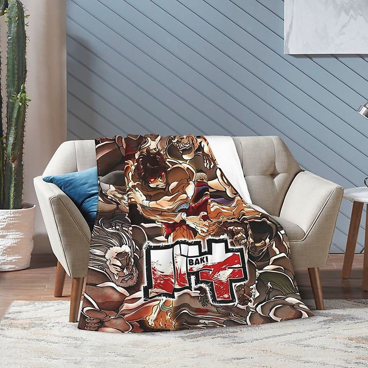 Anime Baki The Grappler Blanket Tapestry Sofa Office Bedroom Throw Blankets Super Soft Cozy Microfiber Blanket Bedding 40"X30"