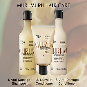 natura Murumuru Hair Leave-In Conditioner, 1.5 oz - Reconstructs Hair Fiber, Reduces Frizz, Detangles, and Repairs Split Ends, Vegan, Not Tested On Animals, Unisex, For Frizzy Hair