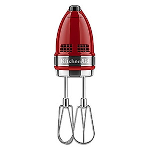 KitchenAid KHM7210ER 7-Speed Digital Hand Mixer with Turbo Beater II Accessories and Pro Whisk - Empire Red & Variable Speed Corded Hand Blender - KHBV53