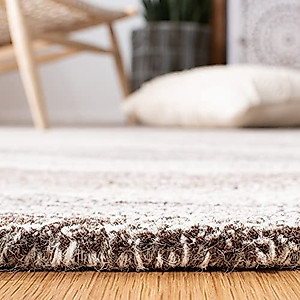 Safavieh Metro Collection 8' x 10' Ivory / Brown MET505T Handmade Modern Abstract Premium Wool Area Rug