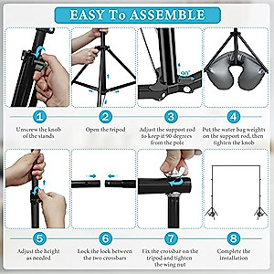 Professional Backdrop Stand for Parties, SoftTime Adjustable Backdrop Stand Kit 7x6.5Ft, Heavy Duty Background Banner Stand Backdrop for Photoshoot Photo Video Studio Balloon Party Decorations