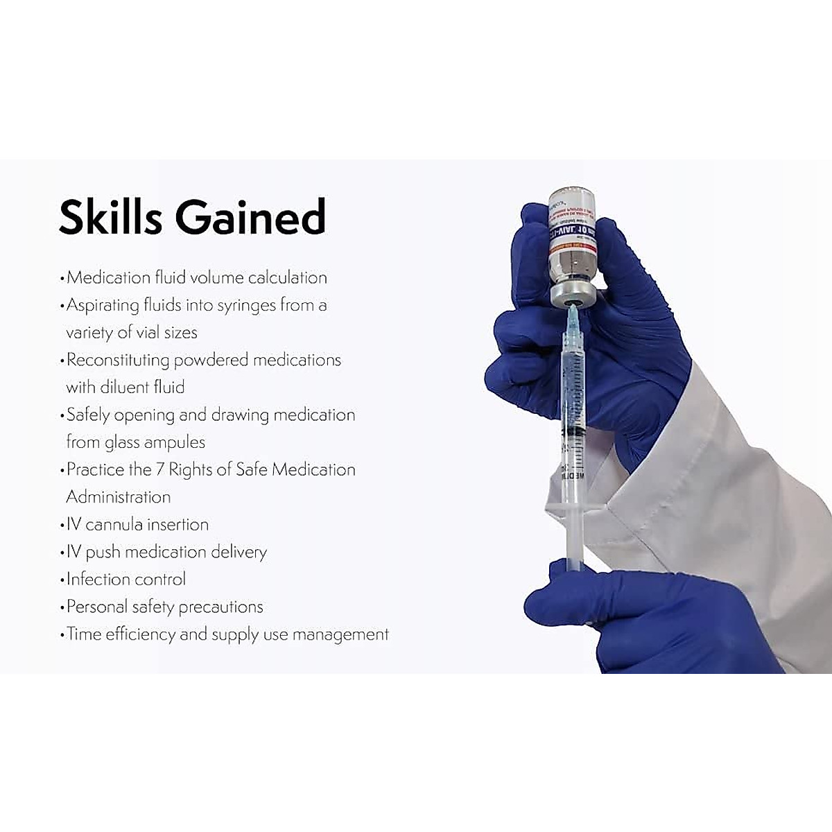 Anatomy Lab Parenteral Medication Training Kit with Injection Pad, 60 Piece Kit Practice to Perfect Venious and Injection Medication Preparation and Administration, Venipuncture and Injection Skills