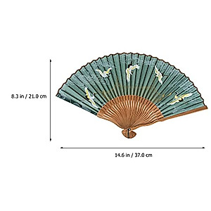 RAZZUM Retro Style Silk Fan Folderable Fan Chinese Style Fan Wall Decoration Costume Collocation Large Wall Decor Fan