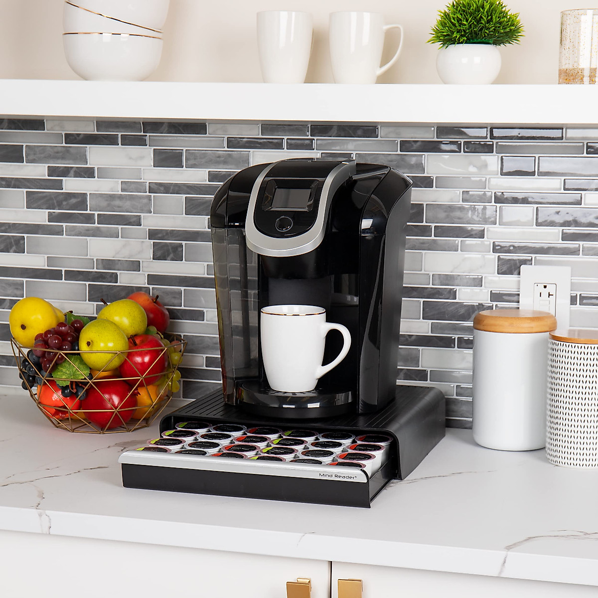 Mind Reader Hero Coffee Pod Drawer, One Size, Black