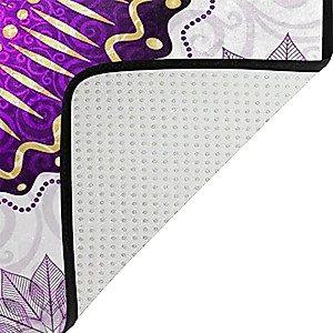 ALAZA Purple Butterfly Area Rug for Living Room Bedroom, Non-Slip Rug for Home Decor 5'3"X4'
