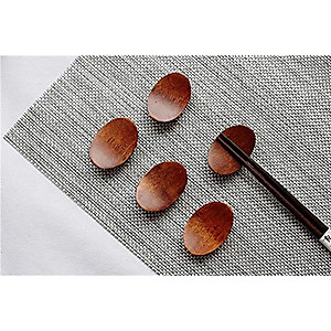 Chopstick Rest Tsehuar 5 PCS Wood Chopsticks Holder Dinner Server Spoon Fork Knife Stand Holder
