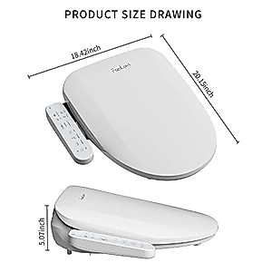 Facilavi FC1 Electronic Bidet Seat Elongated, Smart Toilet Bidet Seat, Unlimited Warm Water, Vortex Wash, Electronic Heated,Warm Air Dryer,Bidet Seat,Rear and Front Wash, LED Light