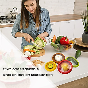 ZHIYUEJING Fruit storage containers for fridge,Fruit and Vegetable Anti-Oxidation Storage Box,Set of 4 Reusable Storage Containers for Fridge,Fruit Storage Containers for Onions, Lemons, and Potatoes