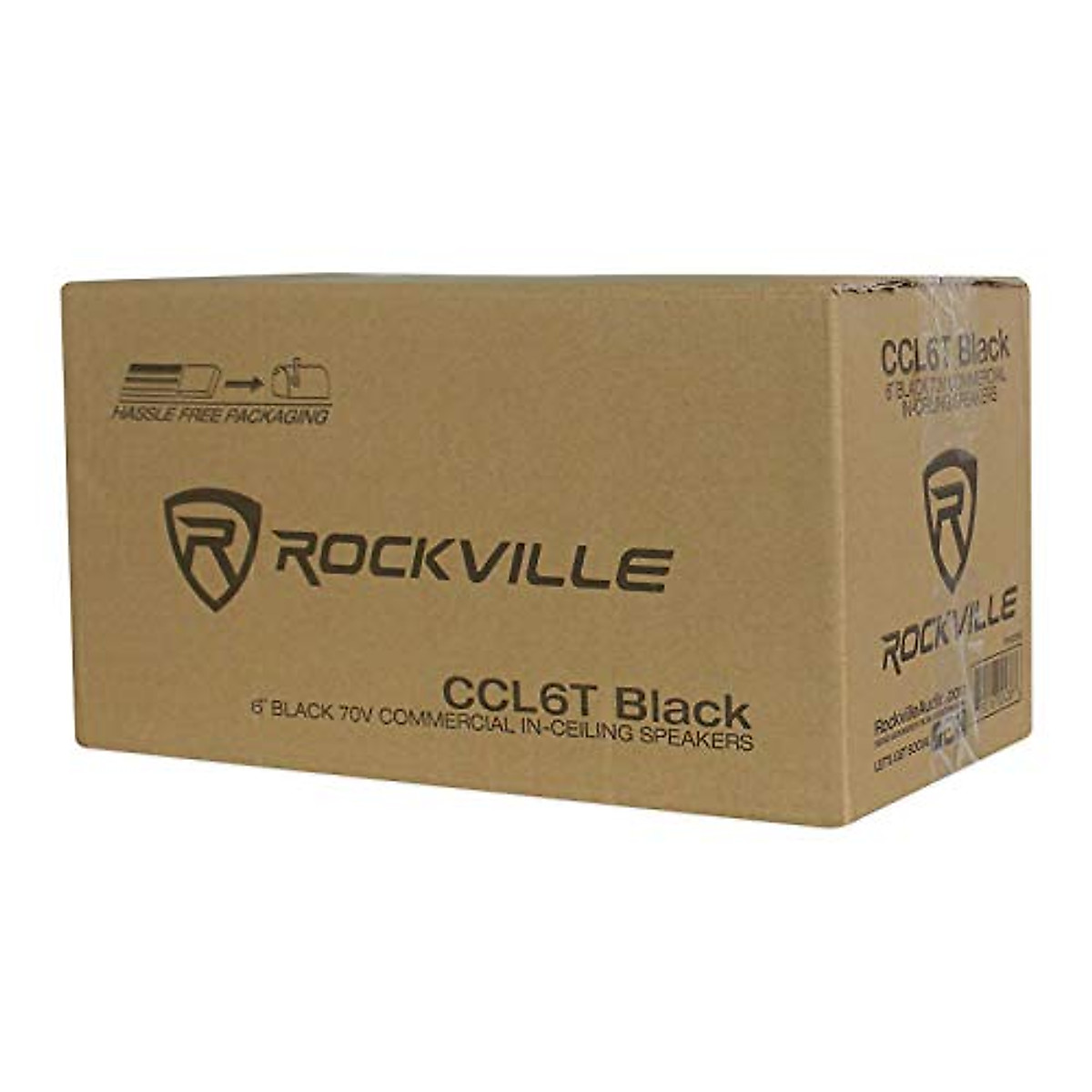 Rockville Commercial Restaurant Amp+(8) 6" Black Ceiling Speakers+Wall Control