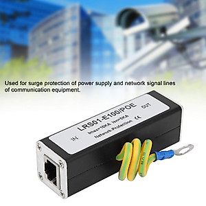 Hopcd Ethernet Surge Protector, POE Network Arrester IP Camera Thunder Surge Protector, RJ45 Lightning Suppressor for Network Camera/Network Switches