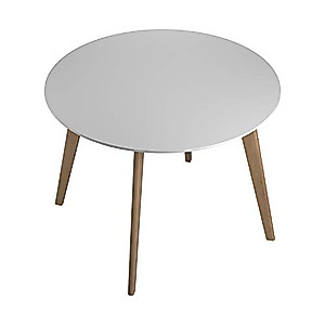 Coaster Furniture Breckenridge Round Matte White and Natural Oak Dining Table 192790