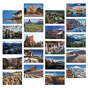 Dear Mapper Vintage United States Colorado Landscape Postcards Pack 20pc/Set Postcards from Around the World Greeting Cards for Business World Travel Postcard for Mailing Decor Gift