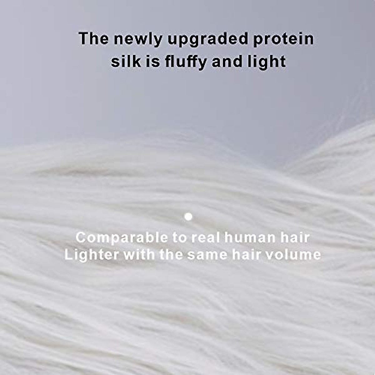 AISI HAIR Long Wavy White Ombre Wigs for Women Middle Part White Ombre Curly Wigs Natural Looking Heat Resistant Fiber Synthetic Wigs for Daily Use