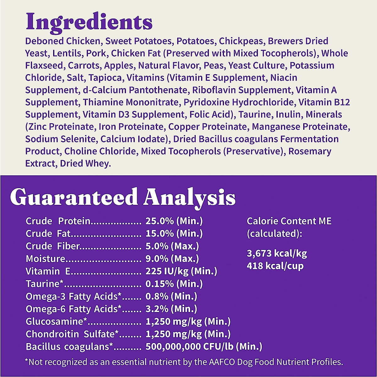 Halo Purely for Pets Holistic Dog Food, Complete Digestive Health Grain Free Cage-Free Chicken and Sweet Potato Recipe, Dry Dog Food Bag, Senior Formula, 3.5-lb Bag