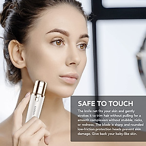 Kaphio Women's Facial Hair Removal, Painless Hair Remover, Reusable Electric Shaver, White, Lithium-Ion Battery, 1 Hour, Simple/Minimalist Style