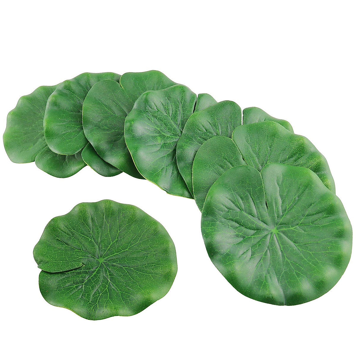 HJ Garden 10Pcs 4Inch Lotus Leaf EVA Water Surface Decoration Artificial Floating Foam Lotus Leaves Artificial Foliage Pond Decor