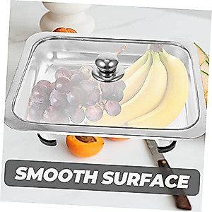 Angoily Steel Buffet Metal Serving Tray Snack Trays Square Pan Buffet Serving Platters Serving Chafers Entertaining Buffet Dishes Serving Dish Buffet Server Dish Chafing Dish Buffet Set