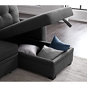 Devion Furniture Crystals Sleeper Sofa, Dark Gray