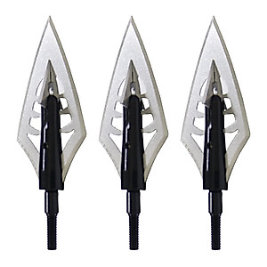 Sososhoot 12Pcs 150 Grain Hunting Fishbone Broadheads 1.1" Cut Arrowheads Crossbow Compound Bow + 1 pcs Black Broadhead Case Plastic Portable Case for Arrowheads