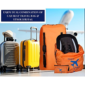Alnoor USA Double Combo of Car Seat Travel Bag & Stroller Bag | Car Seat Bags for Air Travel & Stroller Travel Bag for Airplane | Gate Check Stroller Bag & Car Seat Carrier for Airport