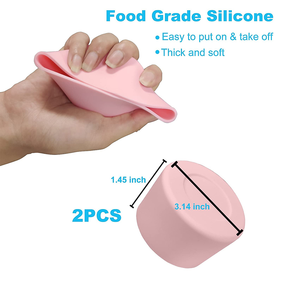 2Pcs Silicone Boot Sleeve for Stanley 40oz Quencher Adventure & IceFlow 30oz 20oz, Protective Water Bottle Bottom Sleeve Cover, Stanley Tumbler Cup Accessories, Pink