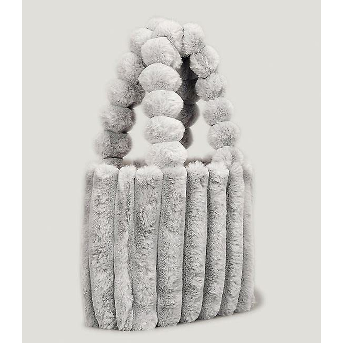 Women's Tote Handbag Fleece Shoulder Bag Hobo Tote Bag Faux Fur Retro Casual Clutch Cute Purse