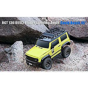 roadwi RGT RC Crawler 1:10 4WD Off-Road Truck Rock Cruiser RC 136100V3 Hobby RC Car Toy Car for Adults (Fluorescent Green)