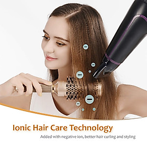 Nano Thermal Ceramic Round Hair Brush with Boar Bristles for Blow Drying and Styling by Sndyi - 2.9 Inch Barrel