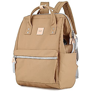 himawari Laptop Backpack for Women&Men Travel With USB Charging Port Large Business Bag Water Resistant College Computer Doctor (1881-Camel, Regular)