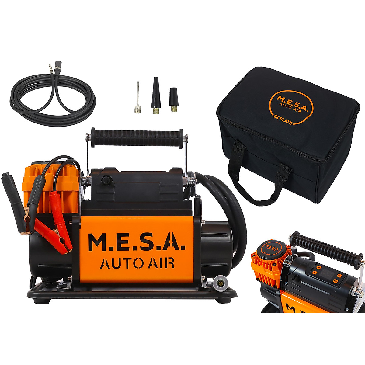 EZ FLATE M.E.S.A 12V Air Compressor Kit, Portable Air Compressor, 5.65 CFM, Offroad Air Off Road Air Compressor, Heavy Duty Pump for Car Tire, Max 150 PSI for 4x4 Vehicle, Offroad Tire Inflator