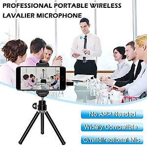 Wireless Lavalier Microphone System for Android/Computer/Laptop, Mini Bluetooth Microphone Cordless Lav Mic with 30Hours Charge Case,USB-C Lapel Microphone Wireless for YouTube Podcast Tiktok Vlog ect