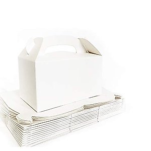 MintieJamie Treat Boxes Plain White Party Favor Boxes 6.25X3.5X3.5 inches Pack of 24pcs Premium Grade Party Supplies Boxes, Thicken Material Favor Boxes, Kids Goodie Box for Birthday, Shower, Events